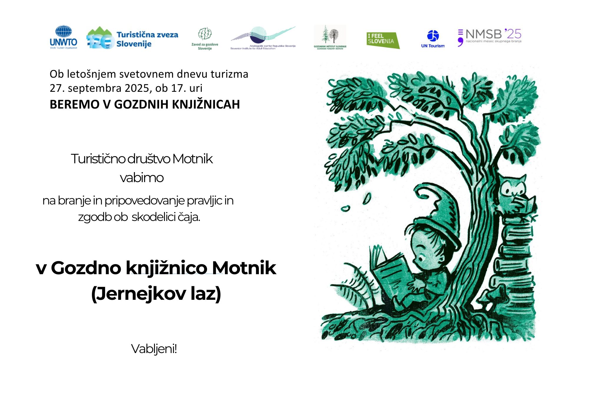 27.9. – BEREMO V GOZDNIH KNJIŽNICAH – Turistično društvo Motnik